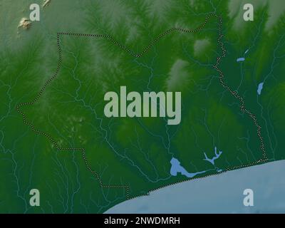 Maritime, region of Togo. Elevation map colored in wiki style with ...