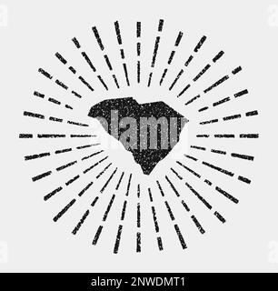 South Carolina vintage map. Grunge map of the US state with distressed ...