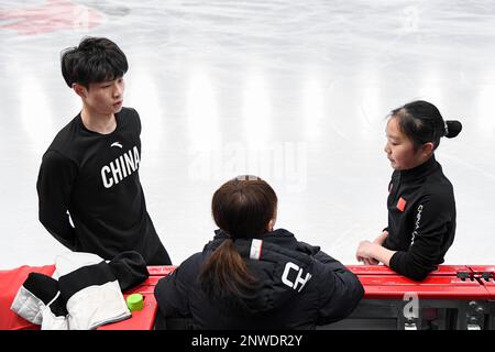 Yixi YANG & Shunyang DENG (CHN), during Junior Pairs Free Skating, at ...