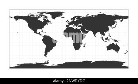 Map of The World. Equirectangular (plate carree) projection. Globe with ...