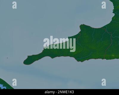 Siparia, region of Trinidad and Tobago. Colored elevation map with ...