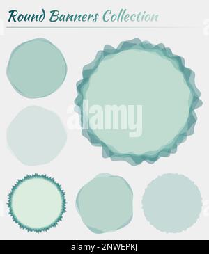 Round logos collection. Circular backgrounds in magenta colors. Neat ...