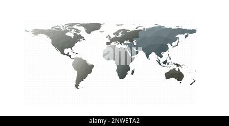 World map vector. Equirectangular projection. Classic vector ...