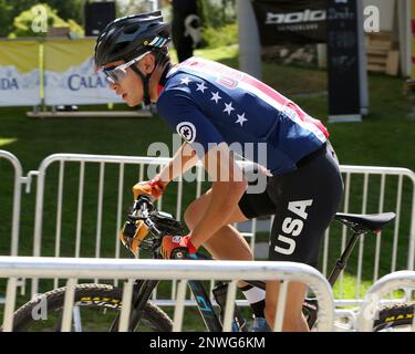 Cole Paton, of Durango, Colorado, at the UCI Mountain Bike World Cup ...