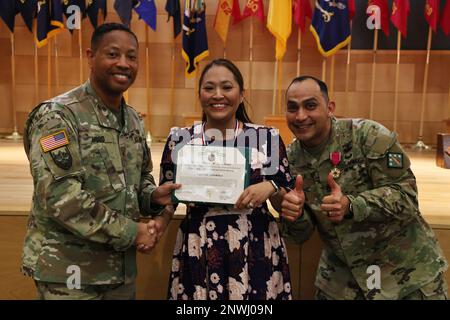 Maj. Gen. Daryl O. Hood (center), the commanding general of the 20th Chemical, Biological ...