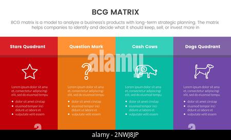 bcg growth share matrix infographic data template with matrix quadrant long box concept for ...