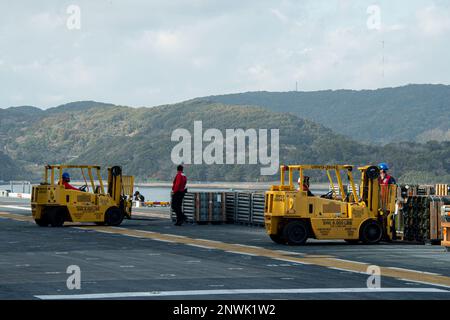 SASEBO HARBOR, Japan (Jan. 9, 2023) Aviation Ordnanceman Airman Shakeem ...