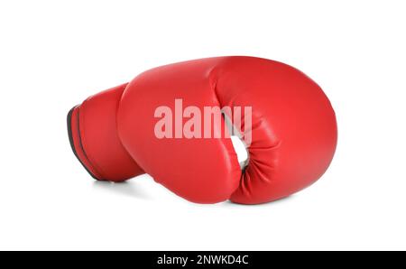 New red boxing glove isolated on white Stock Photo - Alamy