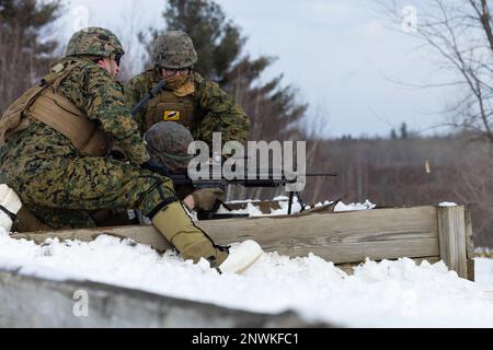 A U.S. Marine fires an M249 light machine gun at a shooting range Stock ...
