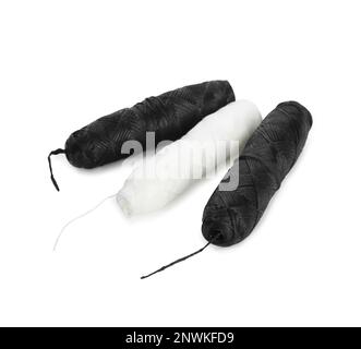 Rolls of natural organic dental floss on white background Stock Photo ...