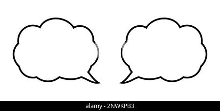 simple comic bubbles, speech bubbles, black line and white background ...