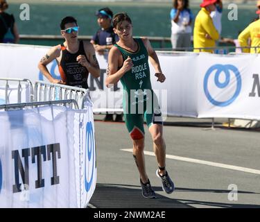 Jamie Riddle, of South Africa, at the Triathlon World Championship 2019 ...