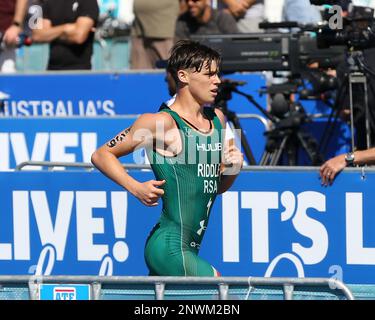 Jamie Riddle, of South Africa, at the Triathlon World Championship 2019 ...
