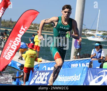 Jamie Riddle, of South Africa, at the Triathlon World Championship 2019 ...
