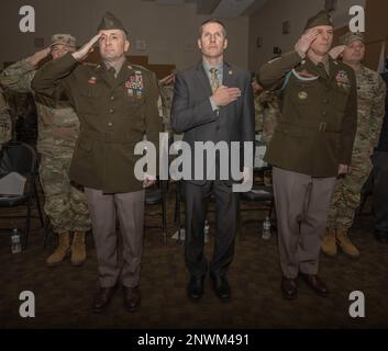Command Sergeant Major Joshua Perkins (right), the battalion command ...