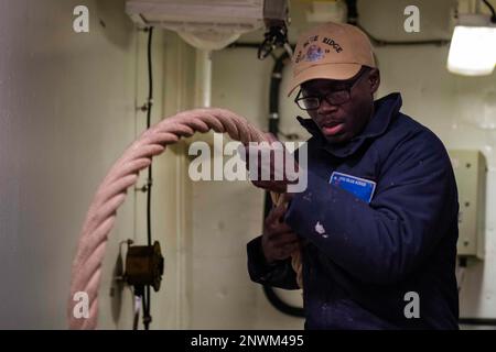 YOKOSUKA, Japan (Jan. 19, 2023) – Seaman Nicholas Lucio, from Palm Bay ...