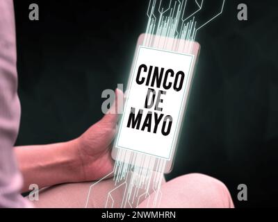 Text sign showing Cinco De Mayo, Word for Mexican-American celebration ...