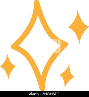 Line star glitter shine of doodle seamless pattern. Star shine glow, spark glitter, sparkle ...