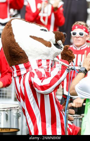 MADISON, WI - SEPTEMBER 08: Wisconsin fullback AlecIngold (45) leaps ...