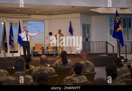Brig. Gen. Scott Durham, 4th Air Force commander, provides his remarks ...