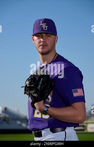 LSU Tigers pitcher Paul Skenes (20) poses for a photo on January 12 ...