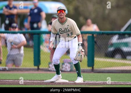 USF Bulls first baseman Daniel Cantu (33) running the bases during an ...