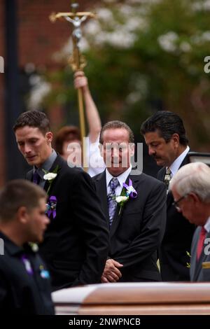 Frank Rzucek, the father of Shanann Watts, center, looks as the judge ...