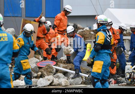 A photo shows nine prefectures and cities joint disaster drill ...