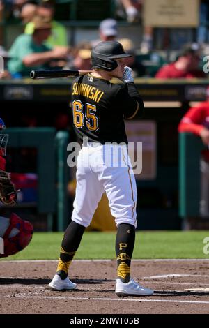 Pittsburgh Pirates' Jack Suwinski (65) runs the bases after hitting a ...