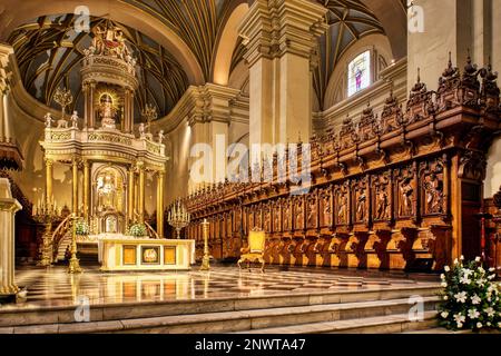 Main Altar and Choir, Basilica Metropolitan Cathedral of Lima, Lima ...