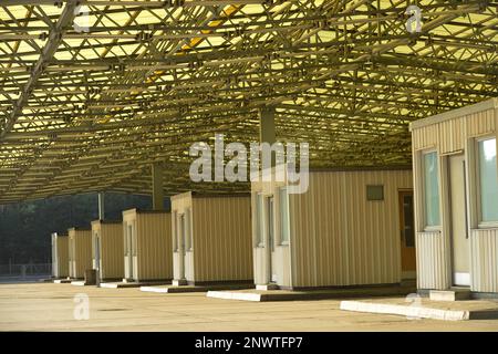 Passport control point, German Division Memorial, Marienborn, Saxony ...