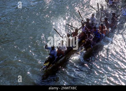 Birds eye view of snake chundan vallam Boat Racing at Payippad near ...