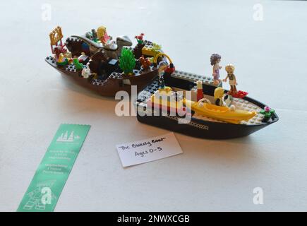 LEGO ship models of varying sizes and complexity are on display during ...
