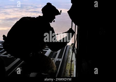 A U.S. Air Force Pararescue Airman assigned to the 52nd Expeditionary ...