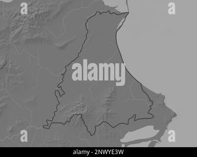 Ariana, governorate of Tunisia. Elevation map colored in wiki style ...