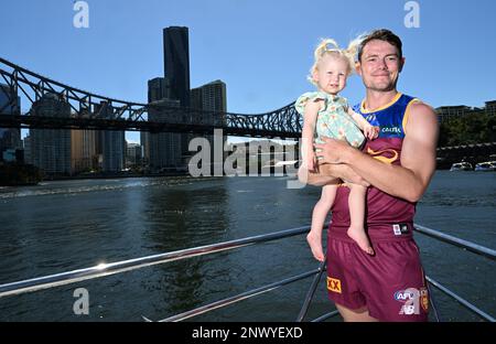 Brisbane Lions new co-captain’s Lachie Neale is seen with daughter ...