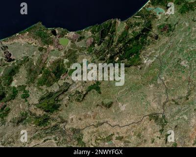 Jendouba, governorate of Tunisia. Low resolution satellite map ...