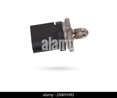 Oil pressure sensor of car isolated on white background. New spare ...