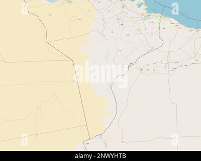 Tataouine, governorate of Tunisia. Open Street Map. Locations of major ...
