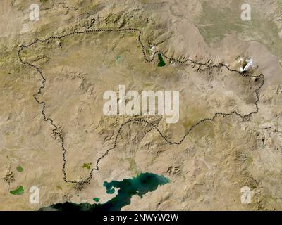 Agr, province of Turkiye. Low resolution satellite map. Locations and ...