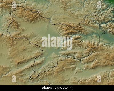 Amasya, province of Turkiye. Colored elevation map with lakes and ...