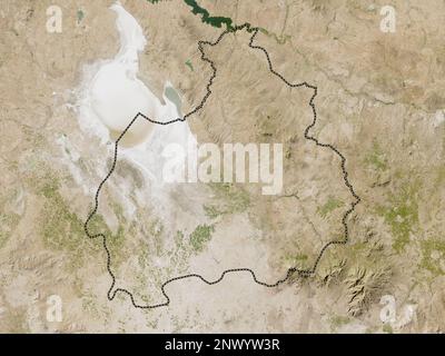 Aksaray, province of Turkiye. Low resolution satellite map. Locations ...