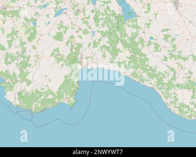 Antalya, province of Turkiye. Open Street Map. Locations and names of ...