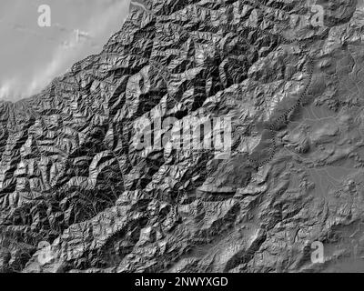Artvin, province of Turkiye. Bilevel elevation map with lakes and ...