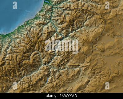 Artvin, province of Turkiye. Elevation map colored in wiki style with ...