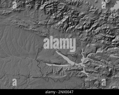 Batman, province of Turkiye. Bilevel elevation map with lakes and ...