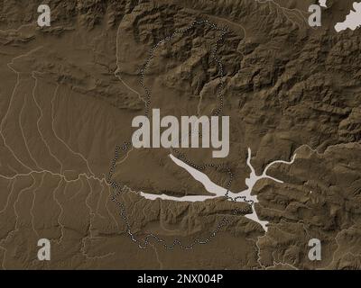 Batman, province of Turkiye. Colored elevation map with lakes and ...