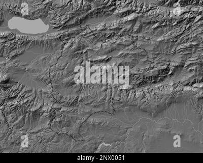 Bilecik, province of Turkiye. Bilevel elevation map with lakes and ...