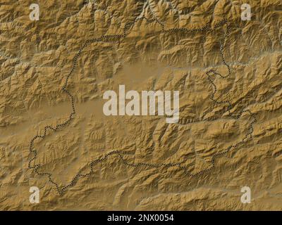 Bayburt, province of Turkiye. Colored elevation map with lakes and ...