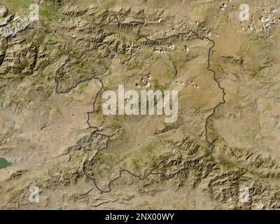 Bingol, province of Turkiye. Low resolution satellite map. Locations ...